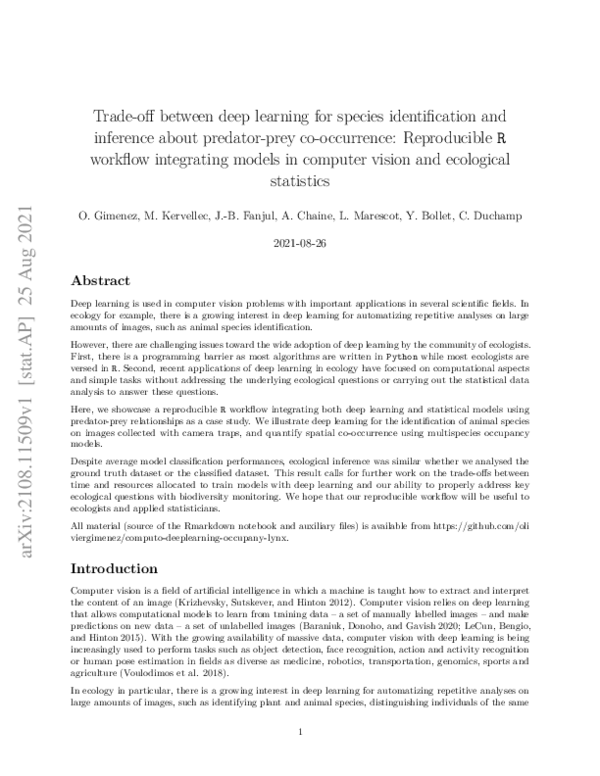 (PDF) Trade-off between deep learning for species identification and inference about predator ...