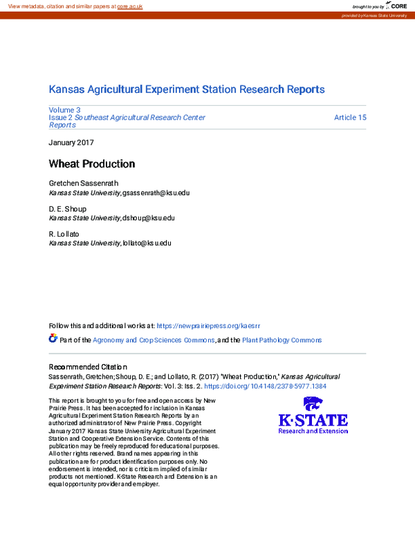 (PDF) Wheat Production