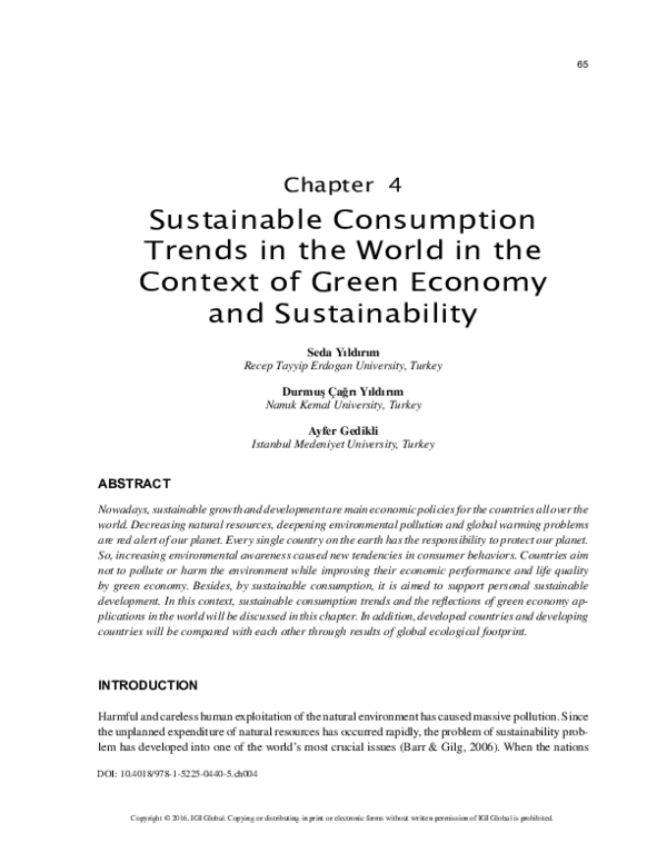 (PDF) Sustainable Consumption Trends in the World in the Context of ...