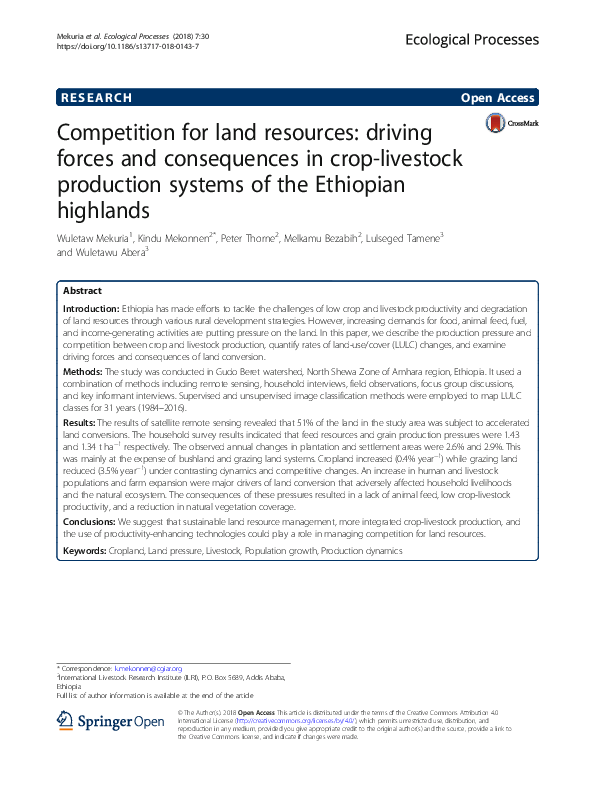 (PDF) Competition for land resources: driving forces and consequences ...