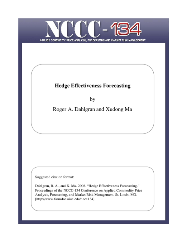 (PDF) Hedge Effectiveness Forecasting