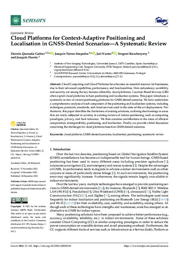 (PDF) Cloud Platforms for Context-Adaptive Positioning and Localisation ...