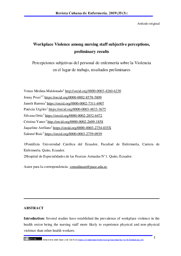 (PDF) Percepciones subjetivas del personal de enfermería sobre la ...