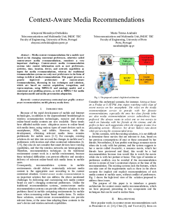 (PDF) Context-Aware Media Recommendations | Maria Andrade - Academia.edu
