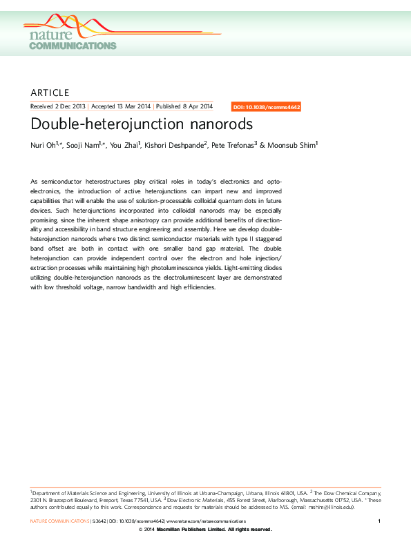 (PDF) Double-heterojunction nanorods