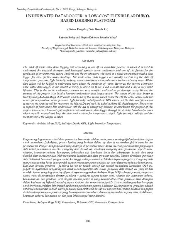 (PDF) Underwater Datalogger: A low-cost Flexible Arduino-Based Logging ... (PDF) Underwater Datalogger: A low-cost Flexible Arduino-Based Logging ...