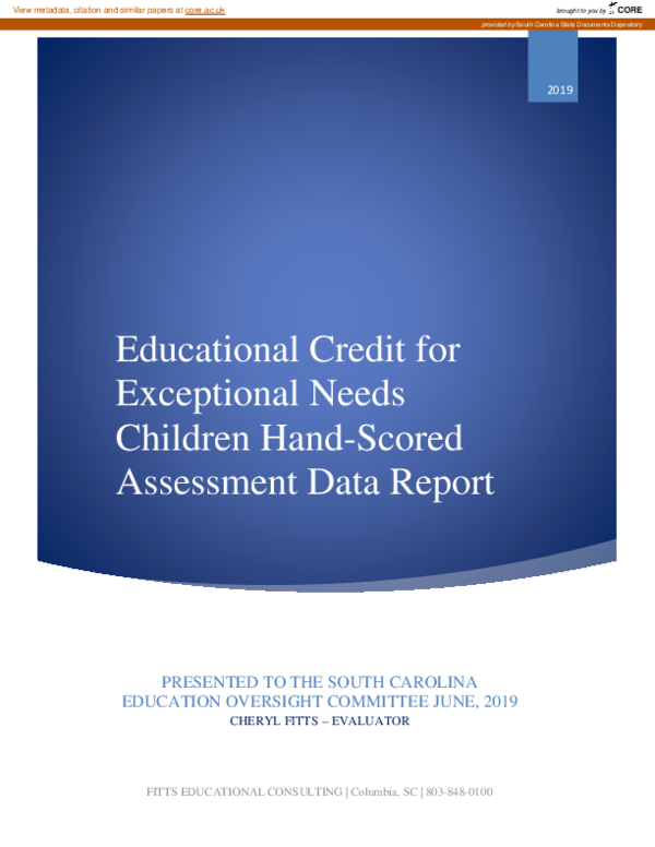 (PDF) Educational credit for exceptional needs children hand-scored ...