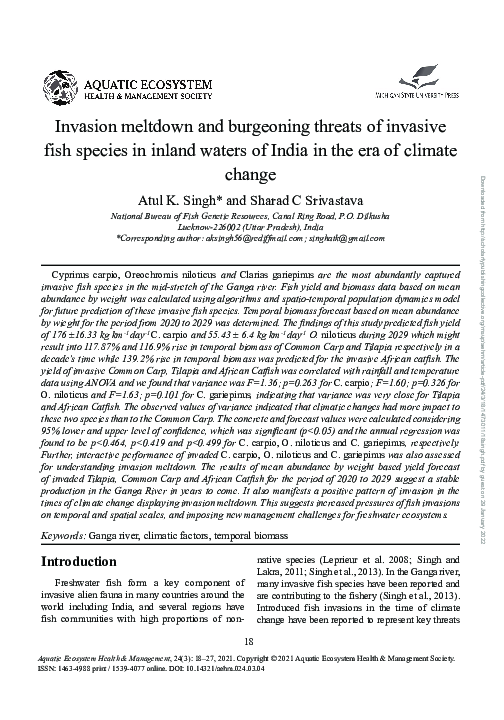 (PDF) Invasion meltdown and burgeoning threats of invasive fish species ...