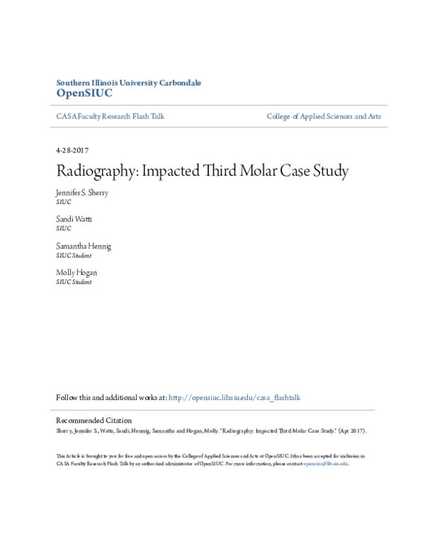 (PDF) Radiography: Impacted Third Molar Case Study