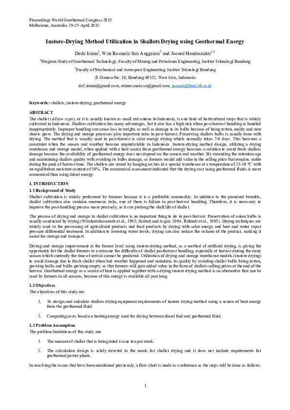 (PDF) Instore-Drying Method Utilization in Shallots Drying using ...