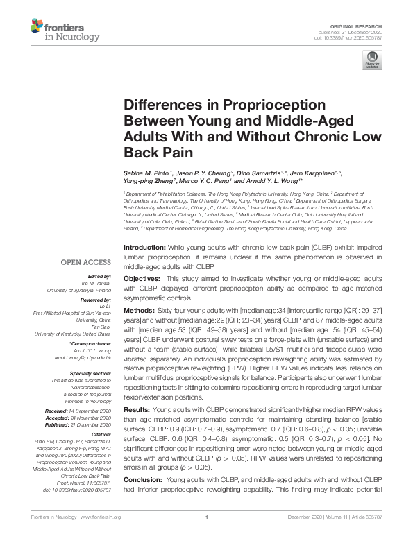 (PDF) Differences in Proprioception Between Young and Middle-Aged Adults With and Without ...