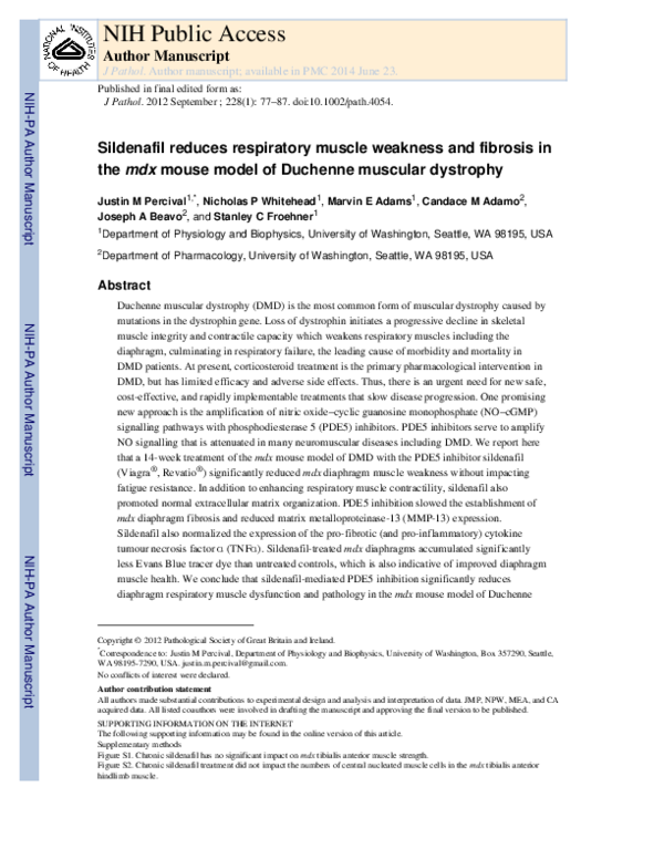 (PDF) Sildenafil reduces respiratory muscle weakness and fibrosis in ...
