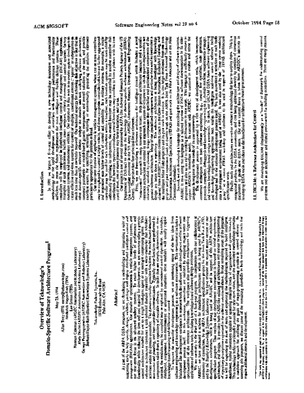(PDF) Overview of Teknowledge's domain-specific software architecture ...