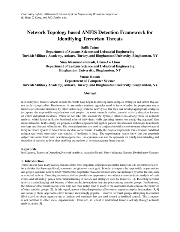 Pdf Network Topology Based Anfis Detection Framework For Identifying