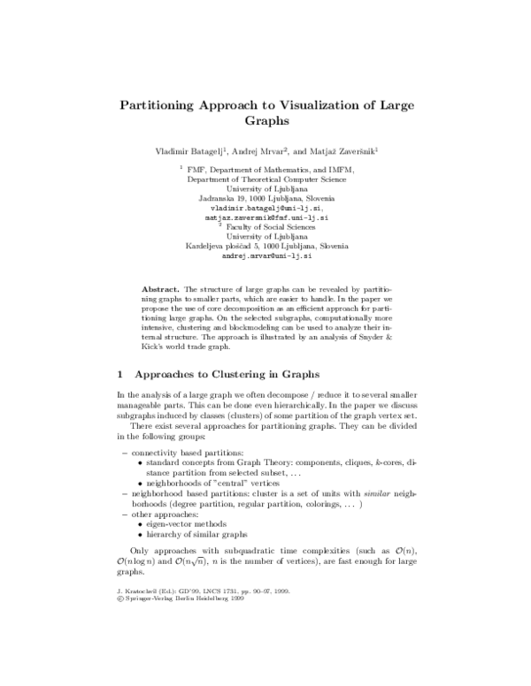 (PDF) Partitioning Approach to Visualization of Large Graphs | vladimir batagelj - Academia.edu