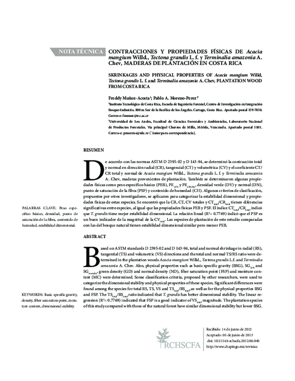(PDF) CONTRACCIONES Y PROPIEDADES FÍSICAS DE Acacia mangium Willd ...