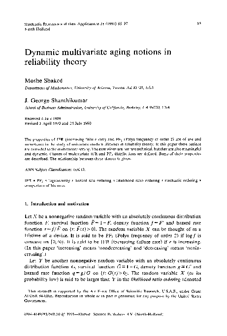 (PDF) Dynamic multivariate aging notions in reliability theory | J ...