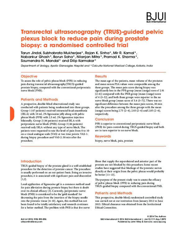 (PDF) Transrectal ultrasonography (TRUS)-guided pelvic plexus block to ...