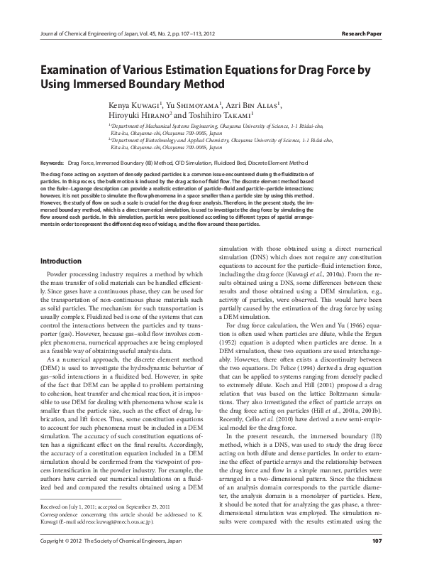 (PDF) Estimating Drag Force via Immersed Boundary Method