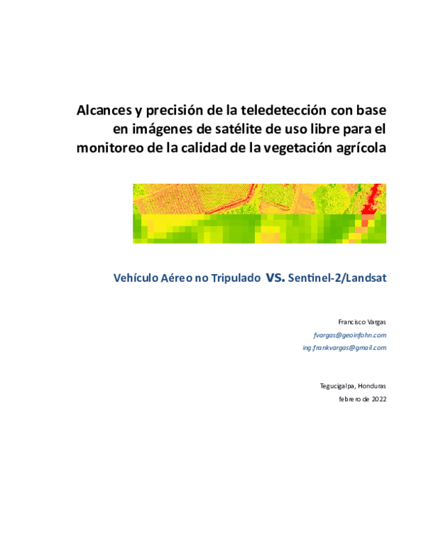 (PDF) Alcances y precisión de la teledetección con base en imágenes de satélite de uso libre ...