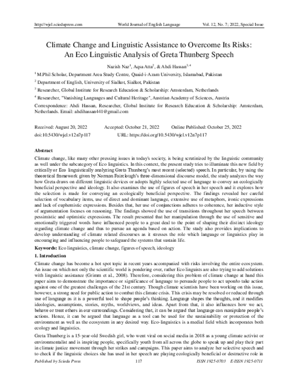 (PDF) Climate Change and Linguistic Assistance to Overcome Its Risks ...