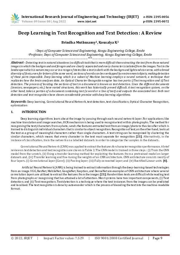 Pdf Deep Learning In Text Recognition And Text Detection A Review 6511