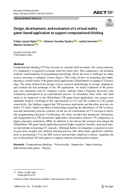 (PDF) Design, development, and evaluation of a virtual reality game-based application to support ...