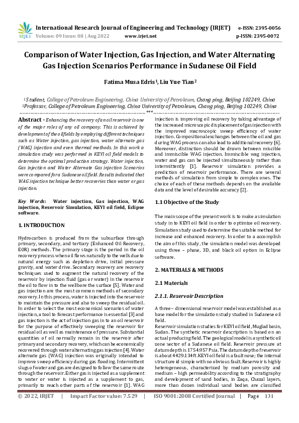 (PDF) Comparison of Water Injection, Gas Injection, and Water ...