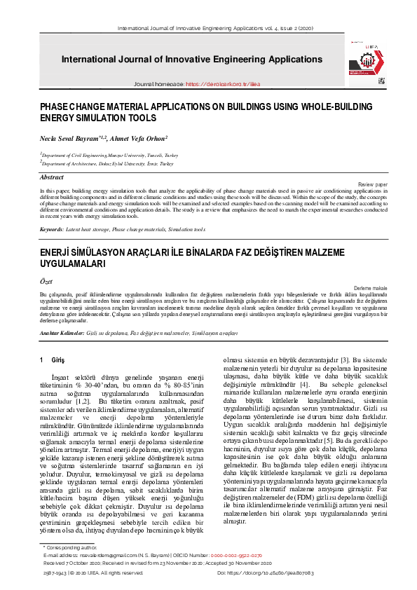 (PDF) Phase Change Material Applications on Buildings using Whole ...