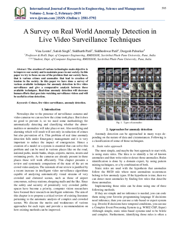 (PDF) A Survey on Real World Anomaly Detection in Live Video Surveillance Techniques