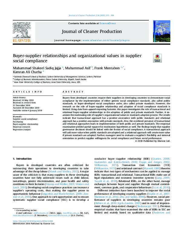 (PDF) Buyer-Supplier Relationships and Organizational Health