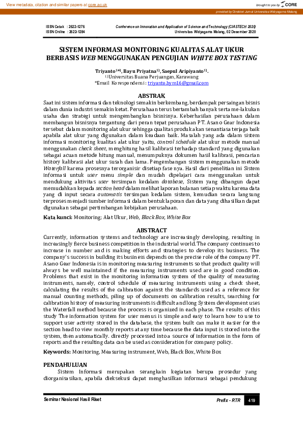 (PDF) Sistem Informasi Monitoring Kualitas Alat Ukur Berbasis Web ...