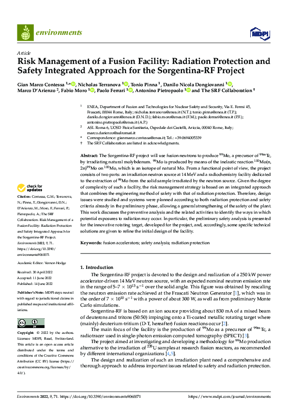 (PDF) Risk Management of a Fusion Facility: Radiation Protection and ...
