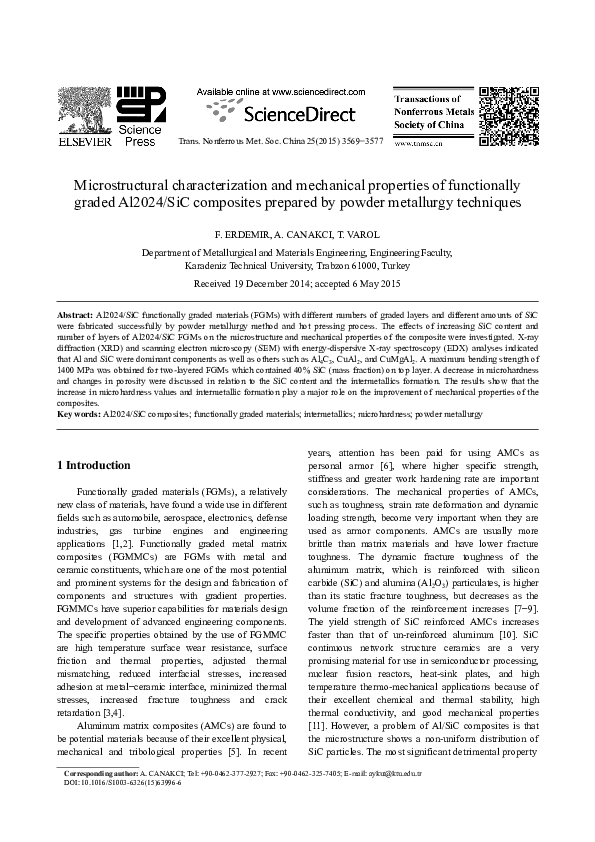 (PDF) Microstructural characterization and mechanical properties of functionally graded Al2024 ...