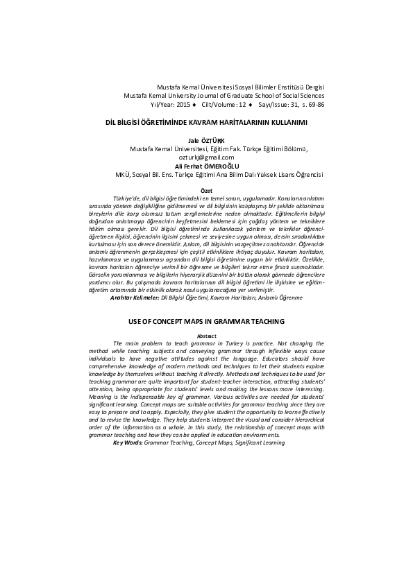 (PDF) Use of concept maps in grammar teaching