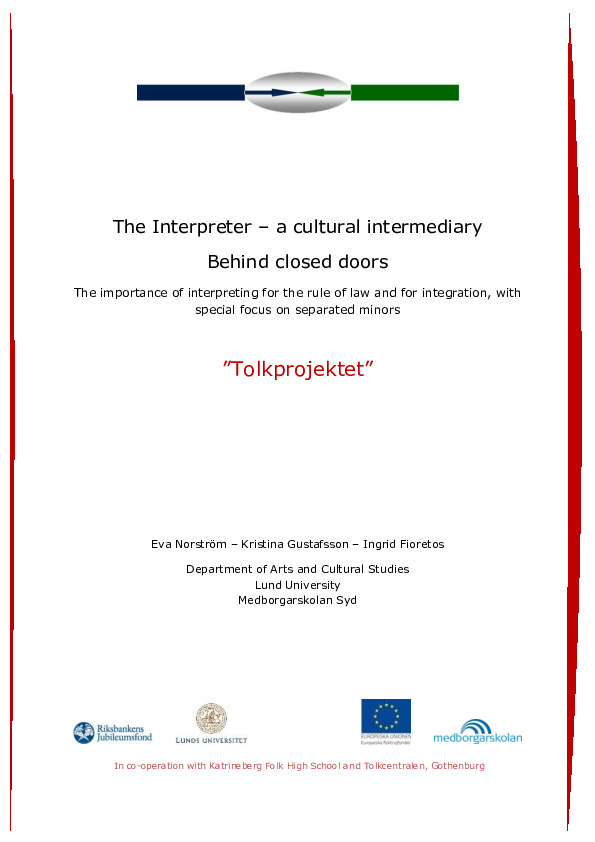 (PDF) The Interpreter–a cultural intermediary Behind closed doors