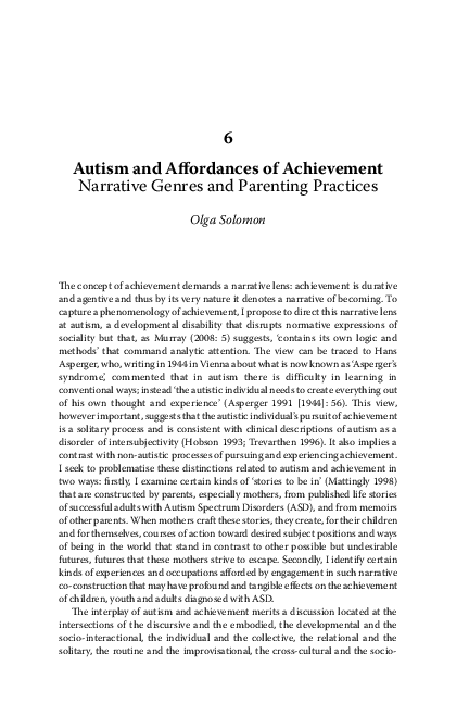 (PDF) Autism and Aff ordances of Achievement Narrative Genres and ...