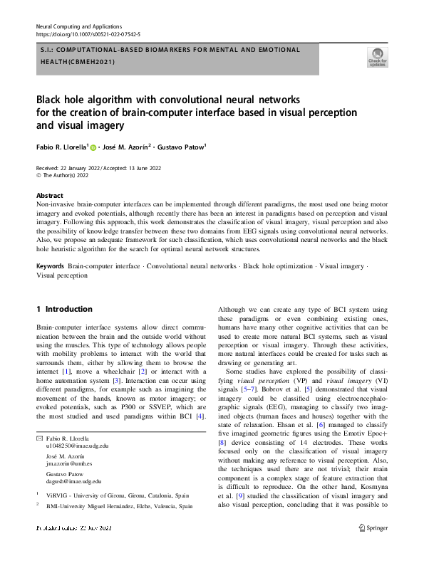 (PDF) Black hole algorithm with convolutional neural networks for the creation of brain-computer ...