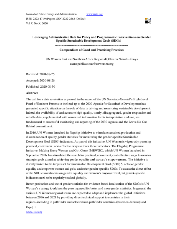 (PDF) Leveraging Administrative Data for Policy and Programmatic ... (PDF) Leveraging Administrative Data for Policy and Programmatic ...