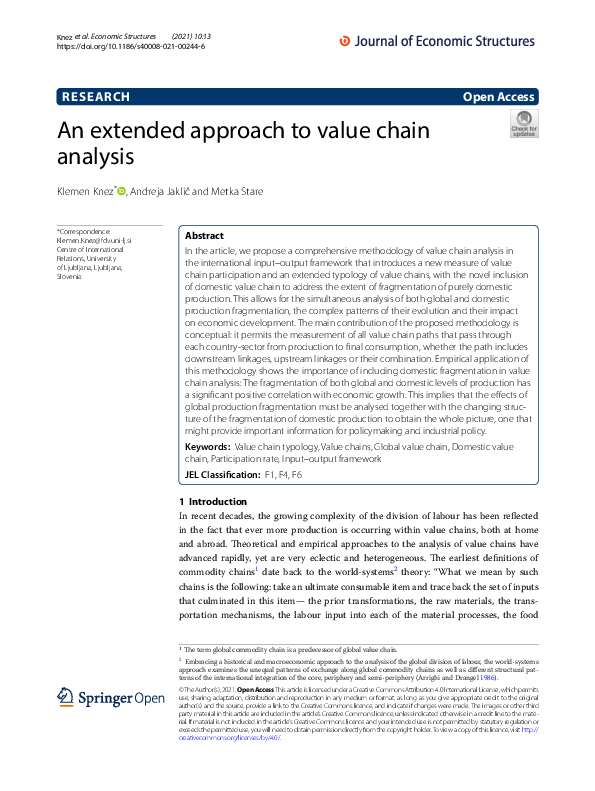 (PDF) An extended approach to value chain analysis