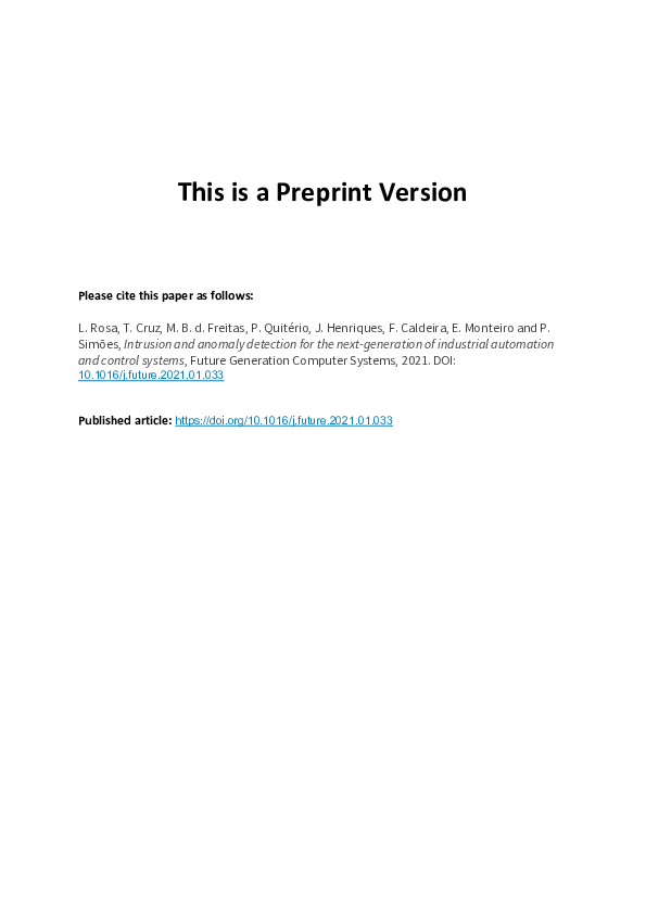 Pdf Intrusion And Anomaly Detection For The Next Generation Of