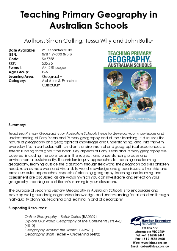 (PDF) Teaching Primary Geography for Australian Schools