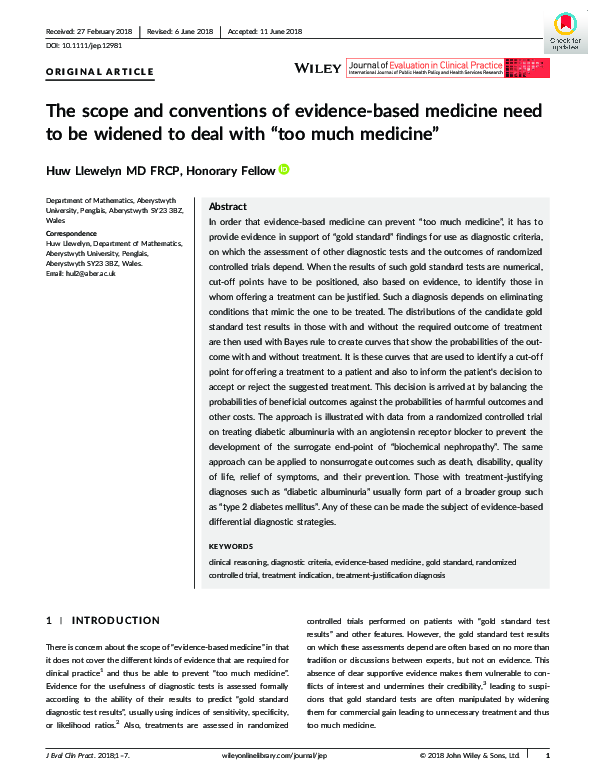 (PDF) The scope and conventions of evidence-based medicine need to be ...