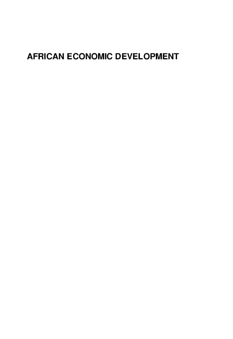 (PDF) African Economic Development