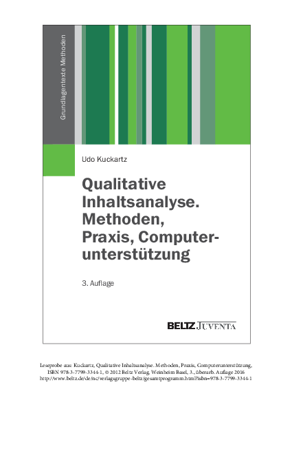 (PDF) Qualitative Inhaltsanalyse. Methoden, Praxis, Computerunterstützung