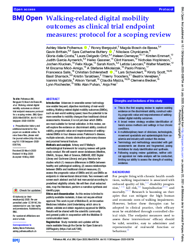 (PDF) Walking-related digital mobility outcomes as clinical trial ...