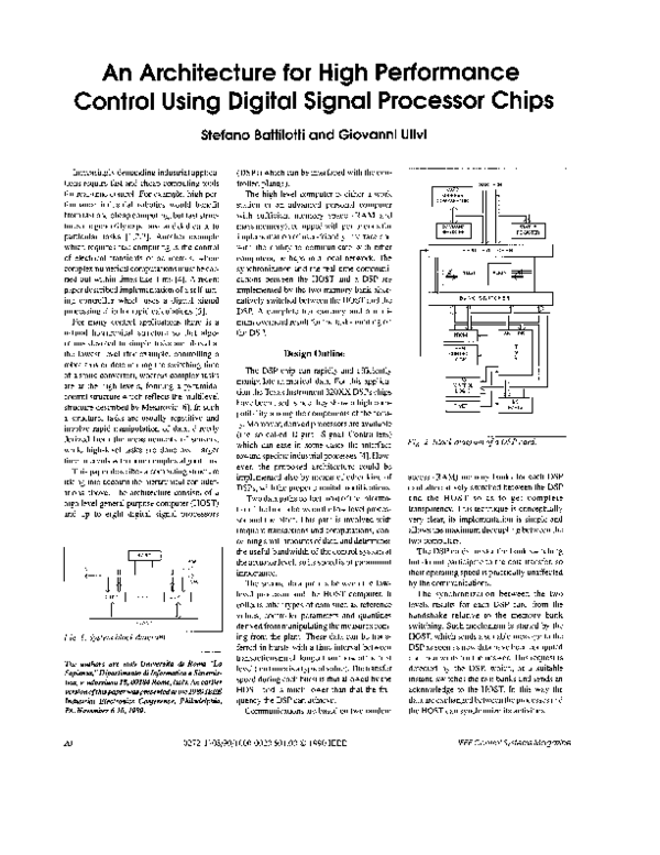 Pdf An Architecture For High Performance Control Using Digital Signal