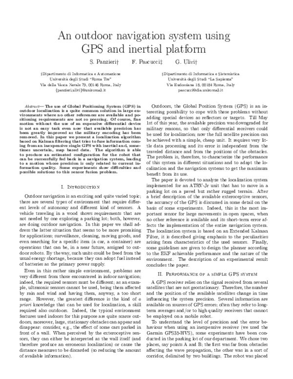 (PDF) An outdoor navigation system using GPS and inertial platform | giovanni ulivi - Academia.edu