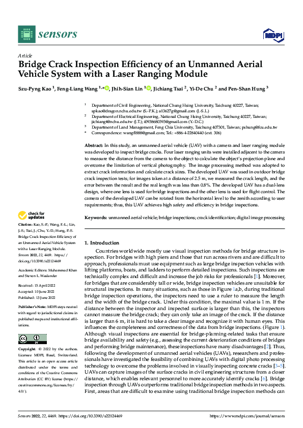 (PDF) Bridge Crack Inspection Efficiency of an Unmanned Aerial Vehicle ...