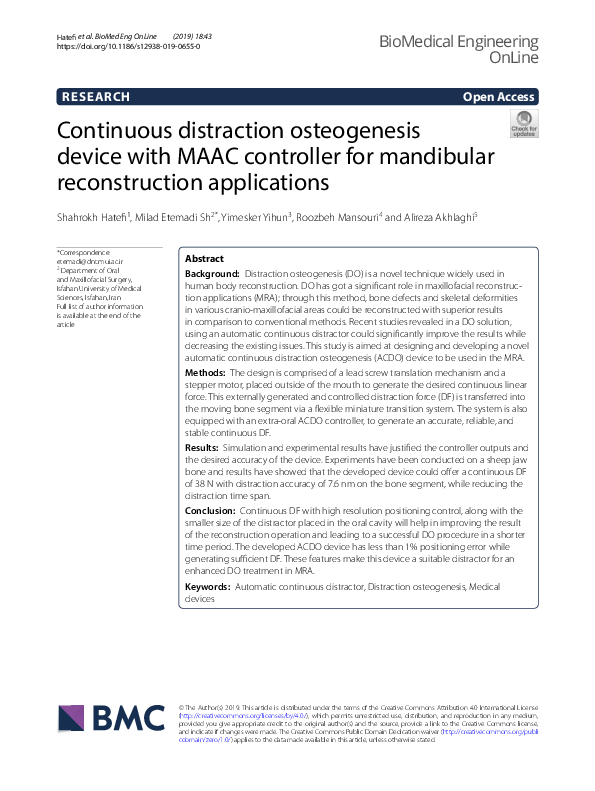 (PDF) Continuous distraction osteogenesis device with MAAC controller ...